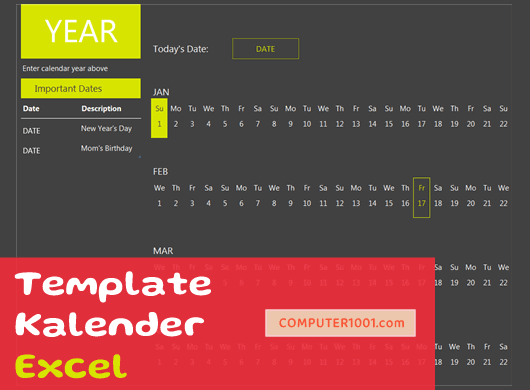11 Template Kalender 2024 Excel dan Tahun Kapan Saja