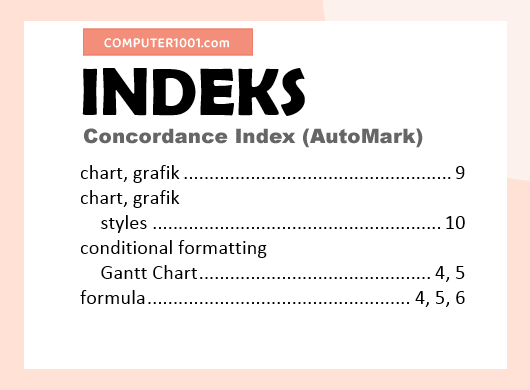 Cara Membuat Indeks Otomatis dengan AutoMark di Word