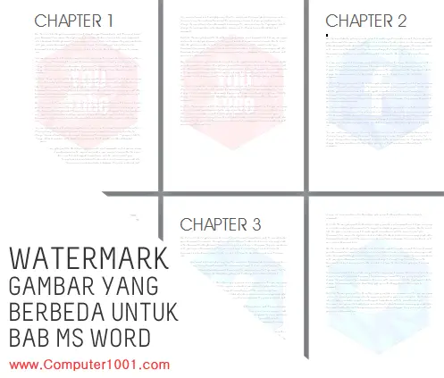 Cara Membuat Watermark Gambar Berbeda Setiap Bab Word