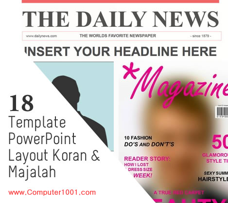 18 Template PowerPoint Koran dan Majalah