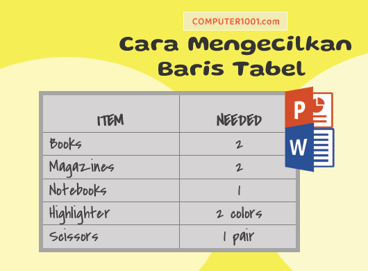 Cara Mengecilkan Baris Tabel di Word dan PowerPoint
