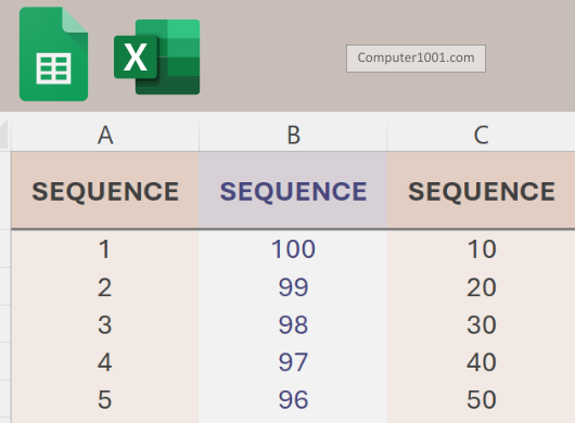 Cara Menggunakan Rumus SEQUENCE di Excel & Google Sheets
